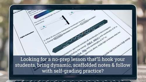Electromagnetic spectrum editable notes lesson Google slides PPT HW/Quiz