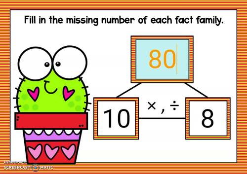 Number Bonds Fact Family Table of 8 Boom Cards™ Distance Learning