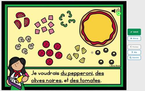 BOOM Cards: La pizza (avec AUDIO) by Mme Bock | TPT