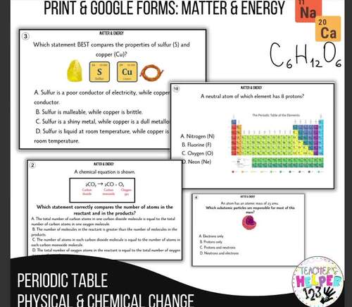 Bundle 8th Grade Science Task Cards Matter, Force, Earth, Space ...