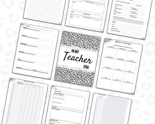 Leopard Print Planner- Editable by A Zesty Teacher | TPT
