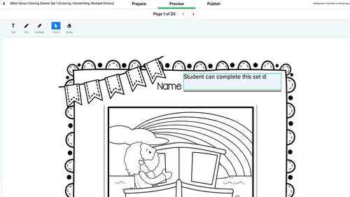 Distance Learning Bible Coloring Pages Set 1 | TpT