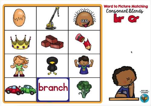R Blends Game BR CR words Boom Cards by Busy Bee Studio | TPT