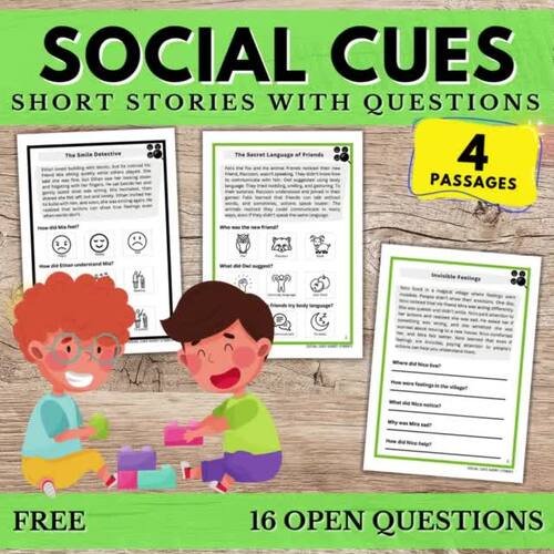 Free Social Cues Short Stories W/ Questions Worksheets Autism Therapy ...
