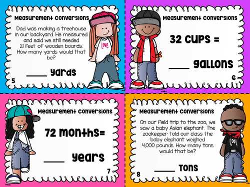 Converting Measurements Task Cards | Print & Google Classroom by Joyful 4th