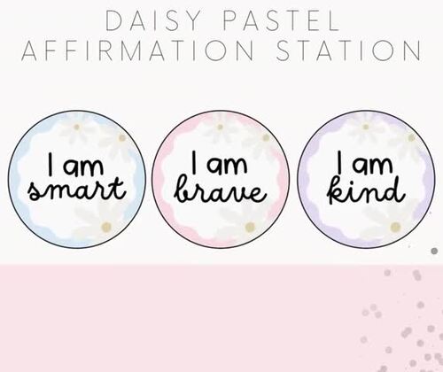 Daisy Pastel Affirmation Station | Pastel Classroom Decor | TPT