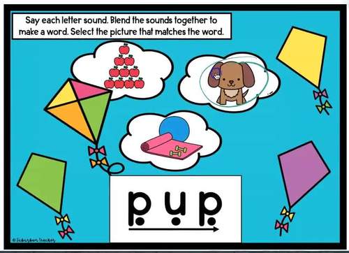 Blending CVC Words Boom Cards Short U by Suburban Teacher | TPT