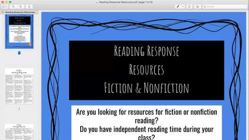 Reading Response Resources by Zarco's Bookworms | TPT