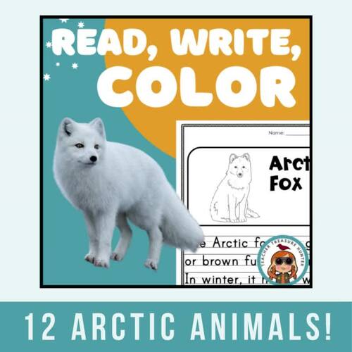 Arctic Animal facts Read Write Color activity BUNDLE for reading and ...