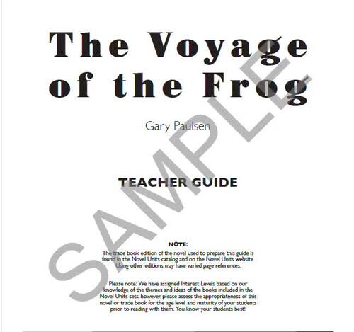 The Voyage of the Frog Novel Units® Teacher Guide Novel Study | TPT