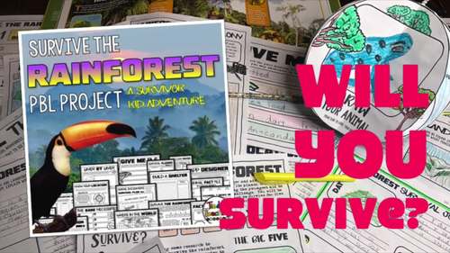 Rainforest Project Based Learning PBL Habitats ELA Math Writing Activity