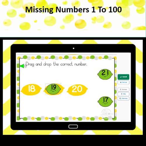 Digital Missing Numbers|Number identification to 100|K.CC.A.2|Boom ...