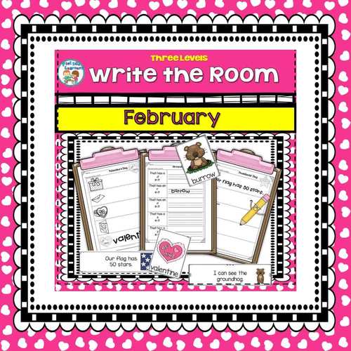 February Write the Room | Valentine's Day | President's Day | Groundhog Day