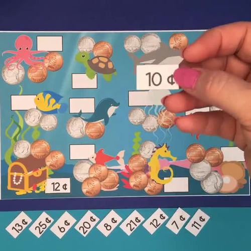 Counting Money Counting Mixed Coins First Grade Ocean Theme Game and ...