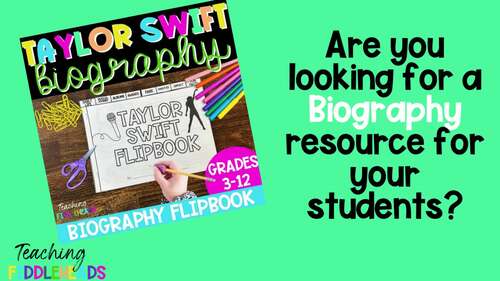 #toast23 Taylor Swift Biography Flip Book Pop Star Writing Activity ...