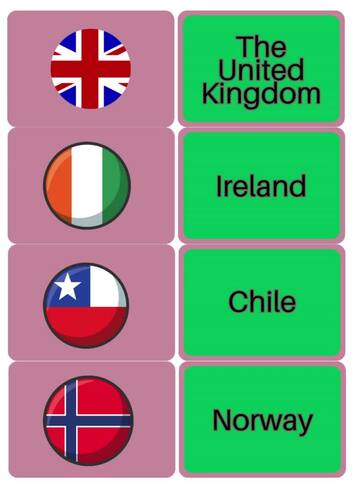 Countries Memory Game Flashcards by professional designer | TPT
