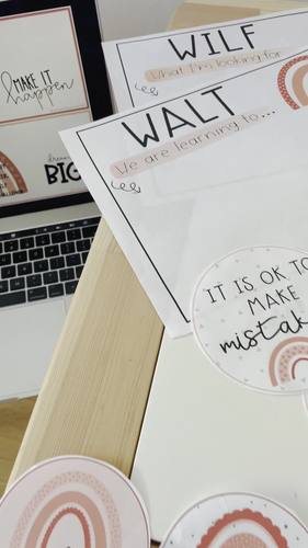 Natural Blush Rainbow Decor BUNDLE | Classroom Organization | TPT