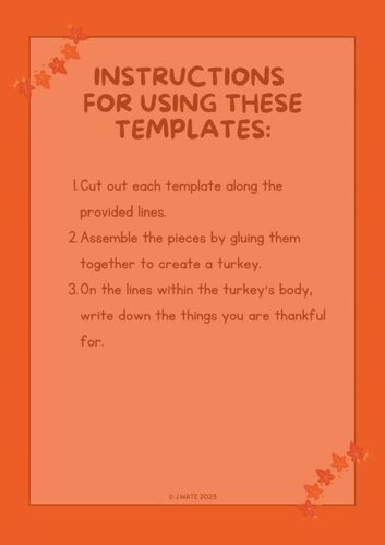 Thanksgiving Craftivity: Cut and Build Worksheet Template | TPT