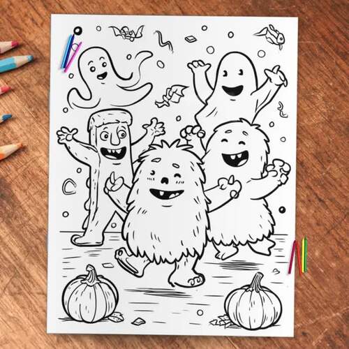 Little Monsters' Halloween Coloring Book by My Language Place | TPT