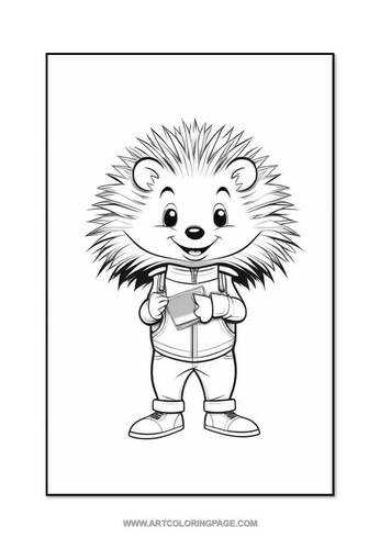 Coloring Pages Hedgehog for Children Vol 4: Hedgehog at Work | TPT