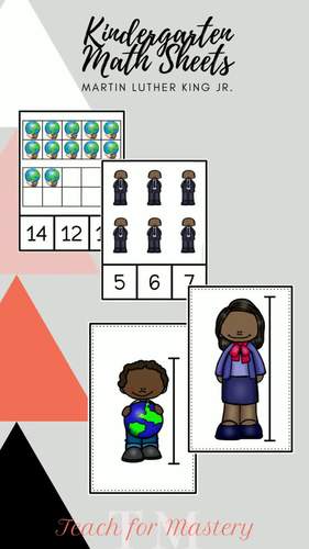 Kindergarten Math Sheets: Martin Luther King Jr. by Teach for Mastery