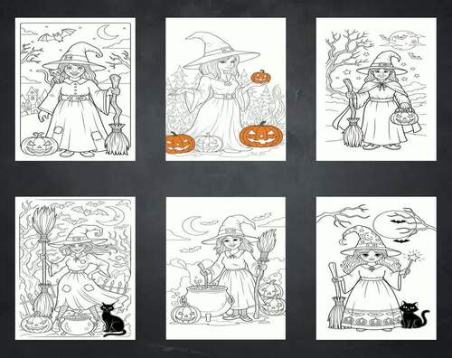 Witch Halloween Coloring Pages | Cute & Spooky October Activities