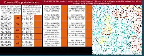 Prime and Composite Numbers Thanksgiving Fall Pixel Art Mystery Picture ...