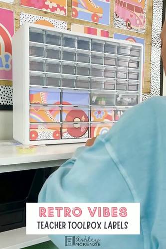 Retro Vibes Classroom Decor | Teacher Toolbox Labels - Editable!