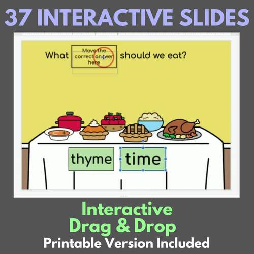 Thanksgiving Activity for Google Slides™ Homophones Practice plus print ...