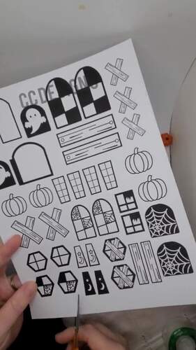 Build a Haunted House Printable Halloween Art Template Spooky Cute Art Kit