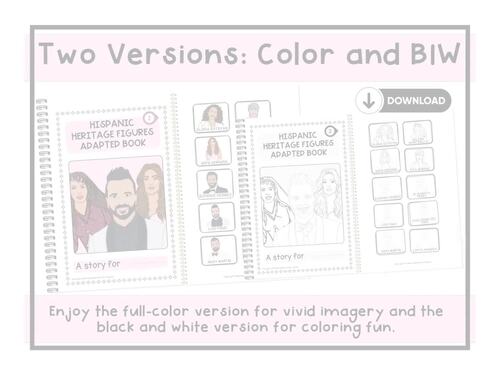 Who Am I, Famous Hispanic Faces Interactive Adapted Book Set2 (Prek - 3rd)