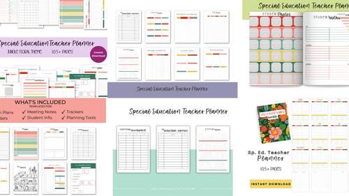 Printable Special Education Teacher Planner - Jungle Floral | TPT
