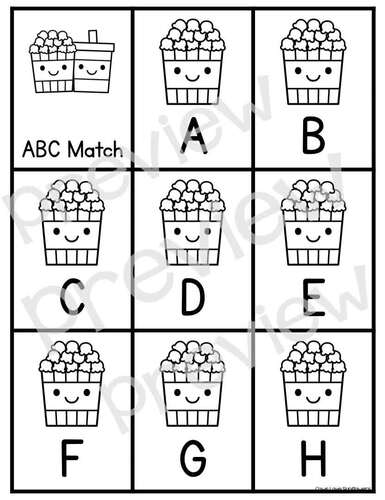 Popcorn and Soda | Uppercase & Lowercase Alphabet Matching | ABC Flash ...