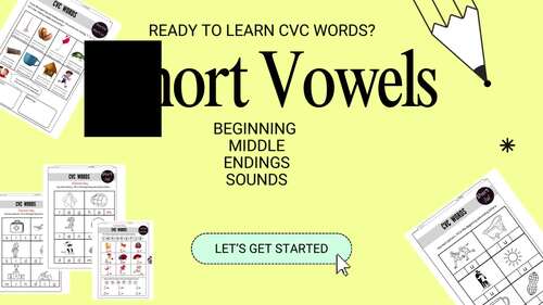 CVC Words Beginning, Middle & Ending Sounds Worksheets NO PREP by ...