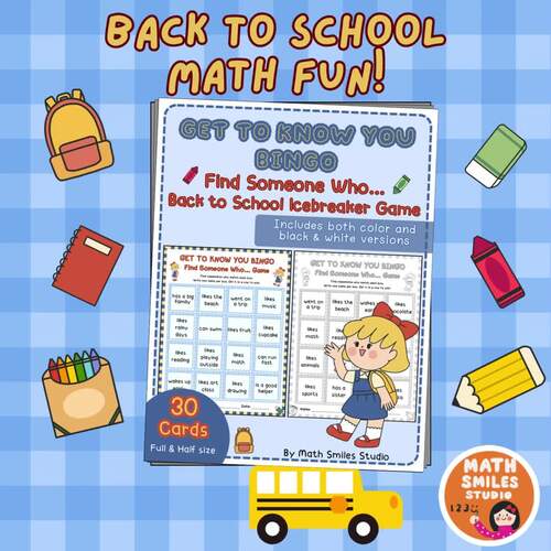 Get to Know You Bingo | Back to School Icebreaker | Find Someone Who Game