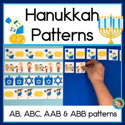 Chanukah | Hanukkah Patterns Math Center with Patterning Worksheets
