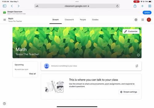 ANIMATED Google Classroom Header Banner GIF Green Spring Leaves | TPT