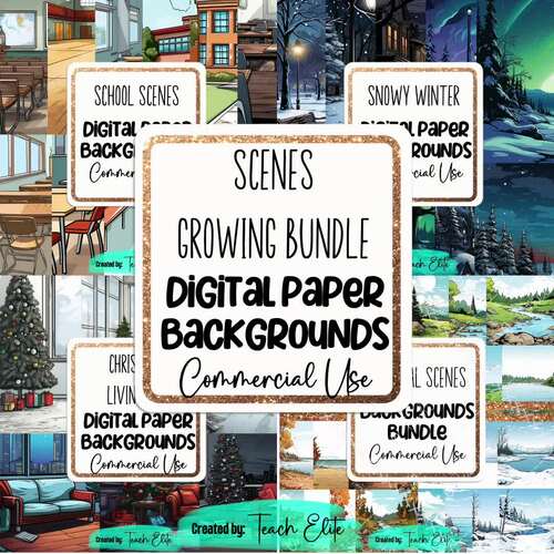 Scenes Bundle Seasons, Christmas, Back To School, Sports color and ...