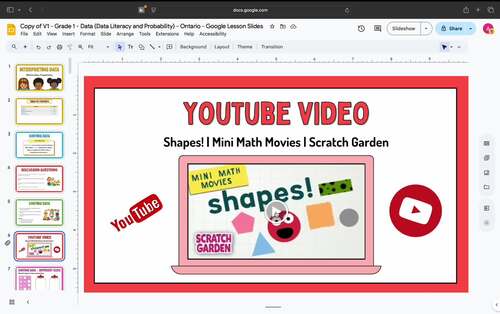 Grade 1 - Data Literacy and Probability - Google Lesson Slides ...