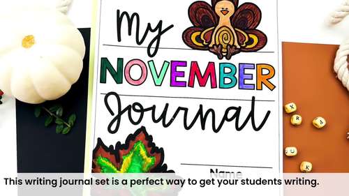 November Writing Journal | Fall Writing Prompts | 1st-5th Grade Writing ...