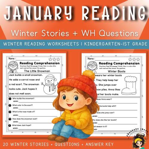 January Reading Comprehension Passages | Winter Reading Worksheets | K ...