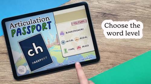 Articulation Passport Game - CH - PowerPoint & Boom Cards™ No Prep Digital