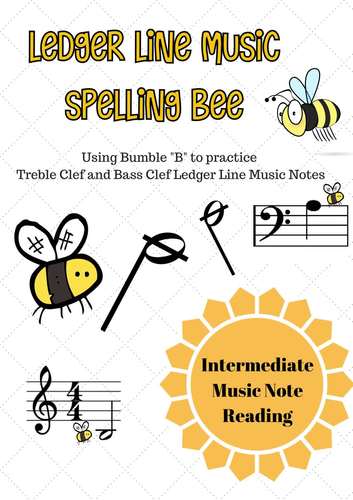 Ledger Line Music Spelling Bee by Owl Music Buddy | TPT