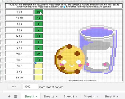 Two's Day 2/22/22 | Google Sheets Pixel Art | Doubles Multiplication ...