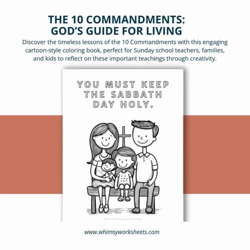 Ten Commandments Kids Activity | Bible Study Printable Coloring Pages