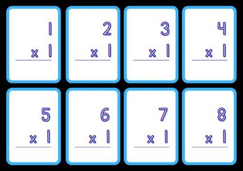Pink Simple Multiplication Math Facts 1-10 Flashcards by professional ...