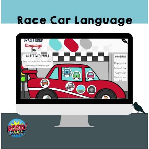 Race Car Boom™ Cards & Printable Dot Art Language Worksheets Verbs ...