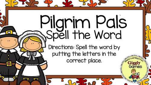 Pilgrim Pals Spell the Word CVC Words NO Prep Thanksgiving Phonics Activity