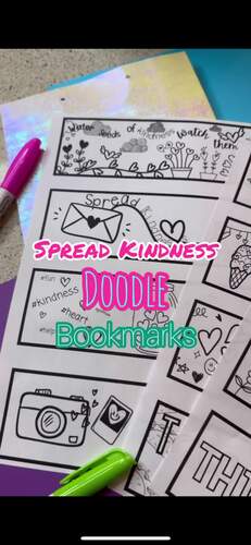 KINDNESS THEMED POSITIVITY DOODLE BOOKMARKS (Coloring) | TPT