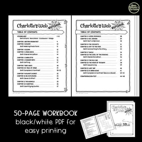 CHARLOTTE'S WEB WORKBOOK: Digital and Print Novel Study | TPT